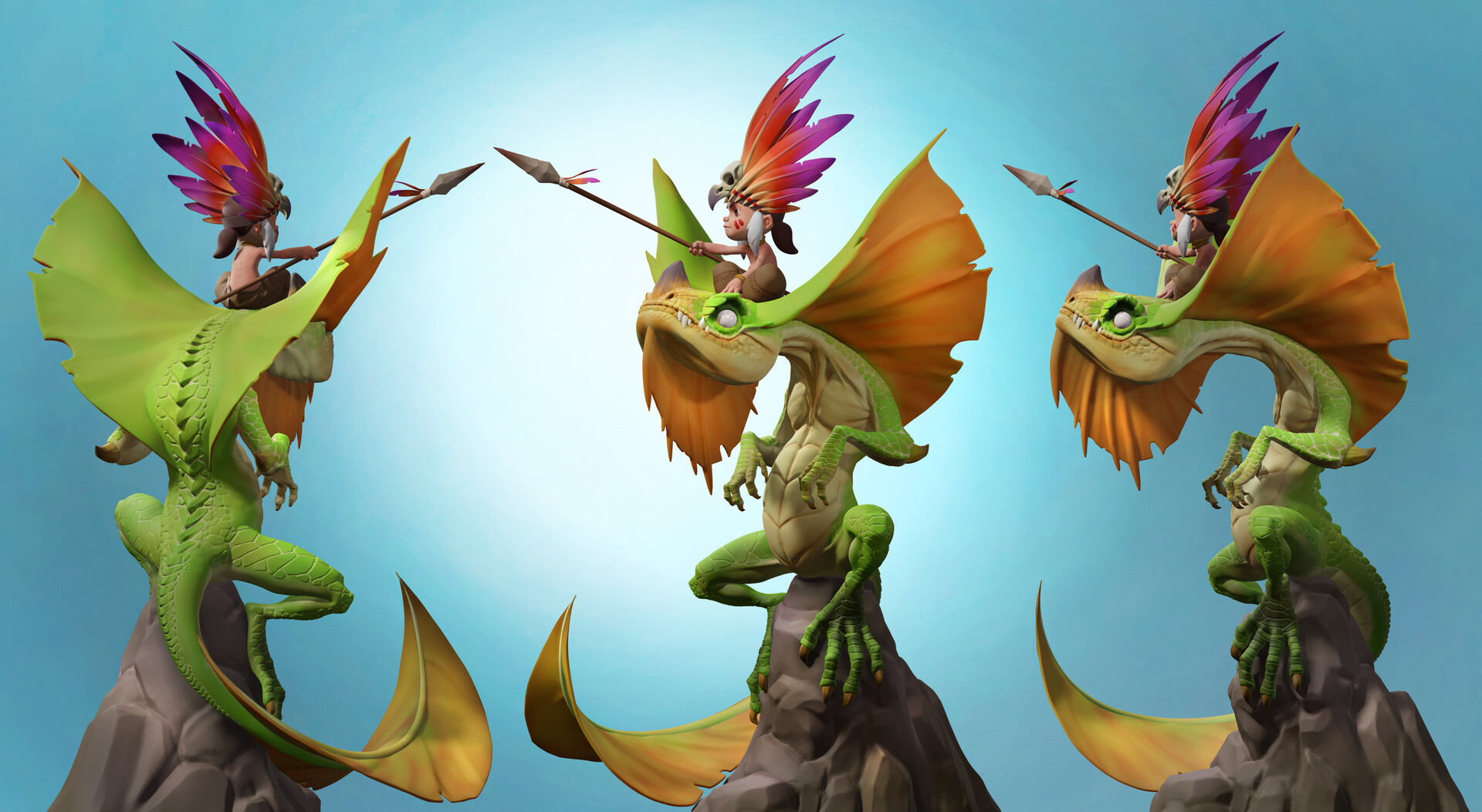 😃Nikolay Naydenov😃 - Dragon Rider 3D cartoon character in Blender ...