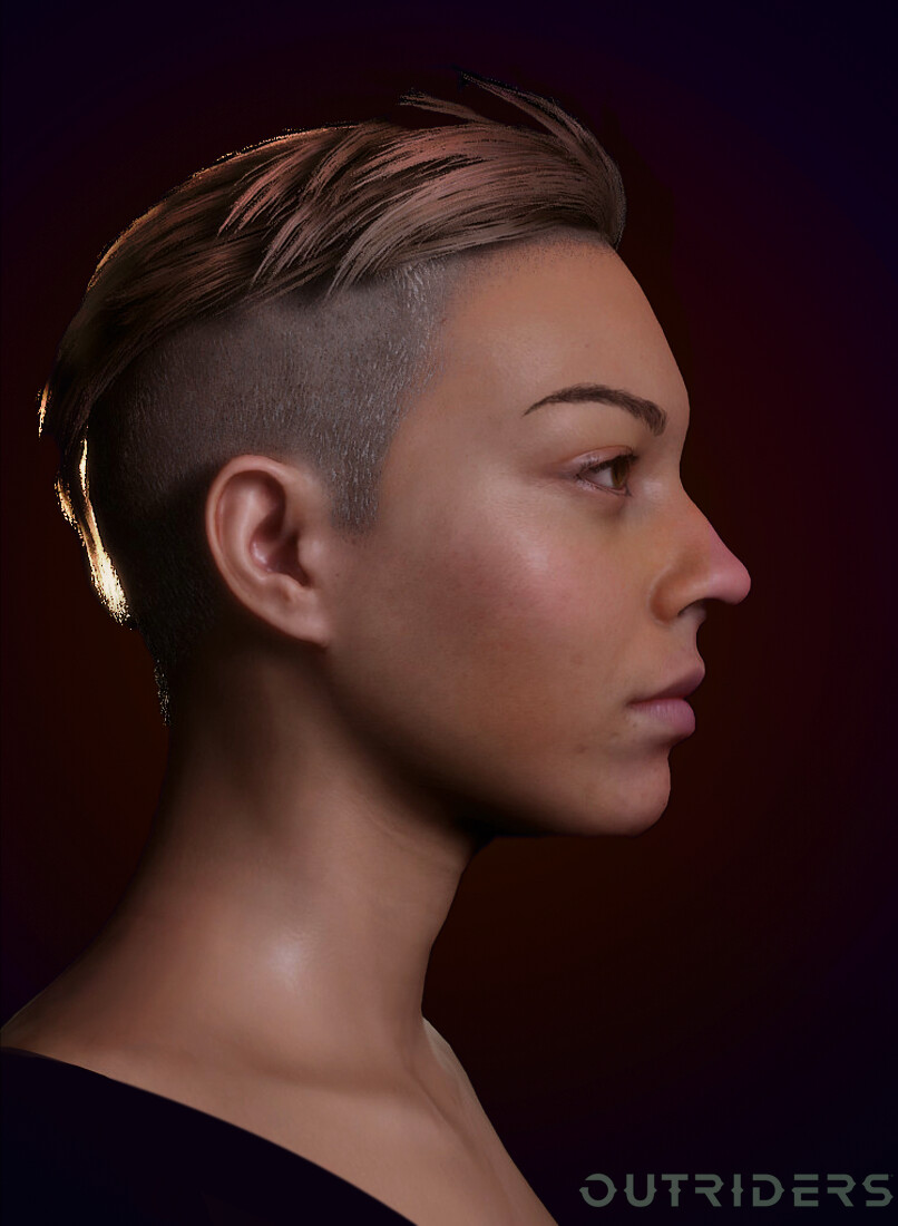 Dmytro Pediash - Texturing, female head, Outriders character customisation