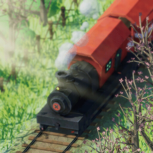 ArtStation - Low Poly Train Scene
