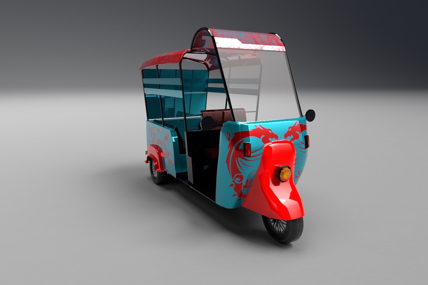ArtStation - RED DRAGAN TUK TUK RIKSHA (3D MODEL)
