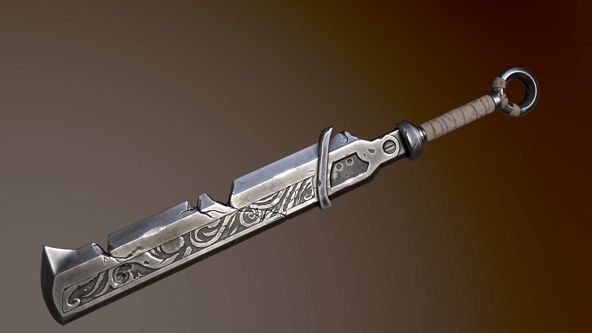 ArtStation - Stylized cracked steel blade_03