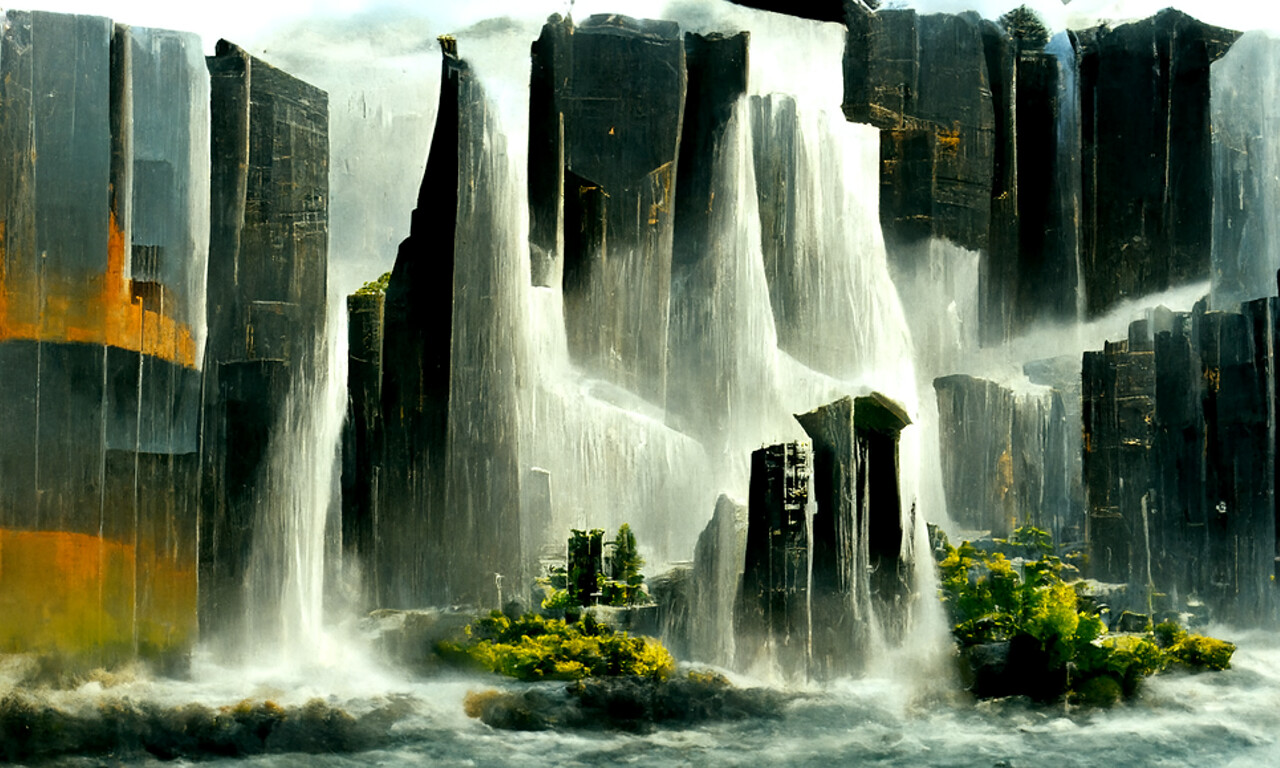 ArtStation - Waterfall City