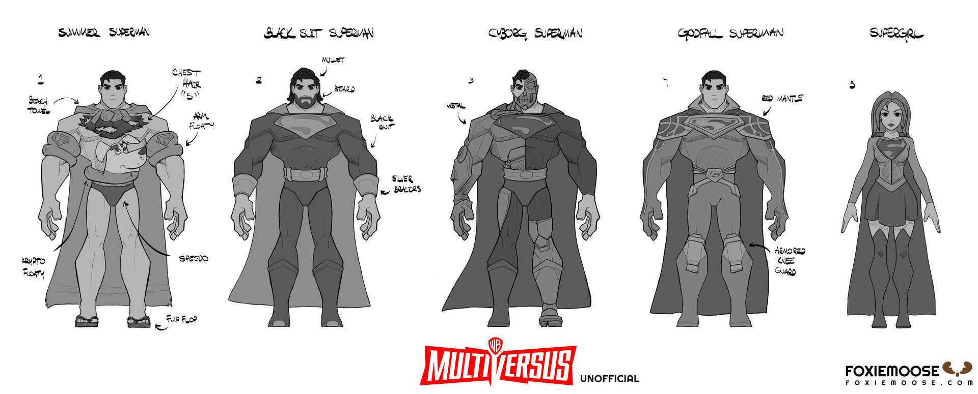 Tyier Godette - [Multiversus Fan Art] Black Suit Superman Skin Concept