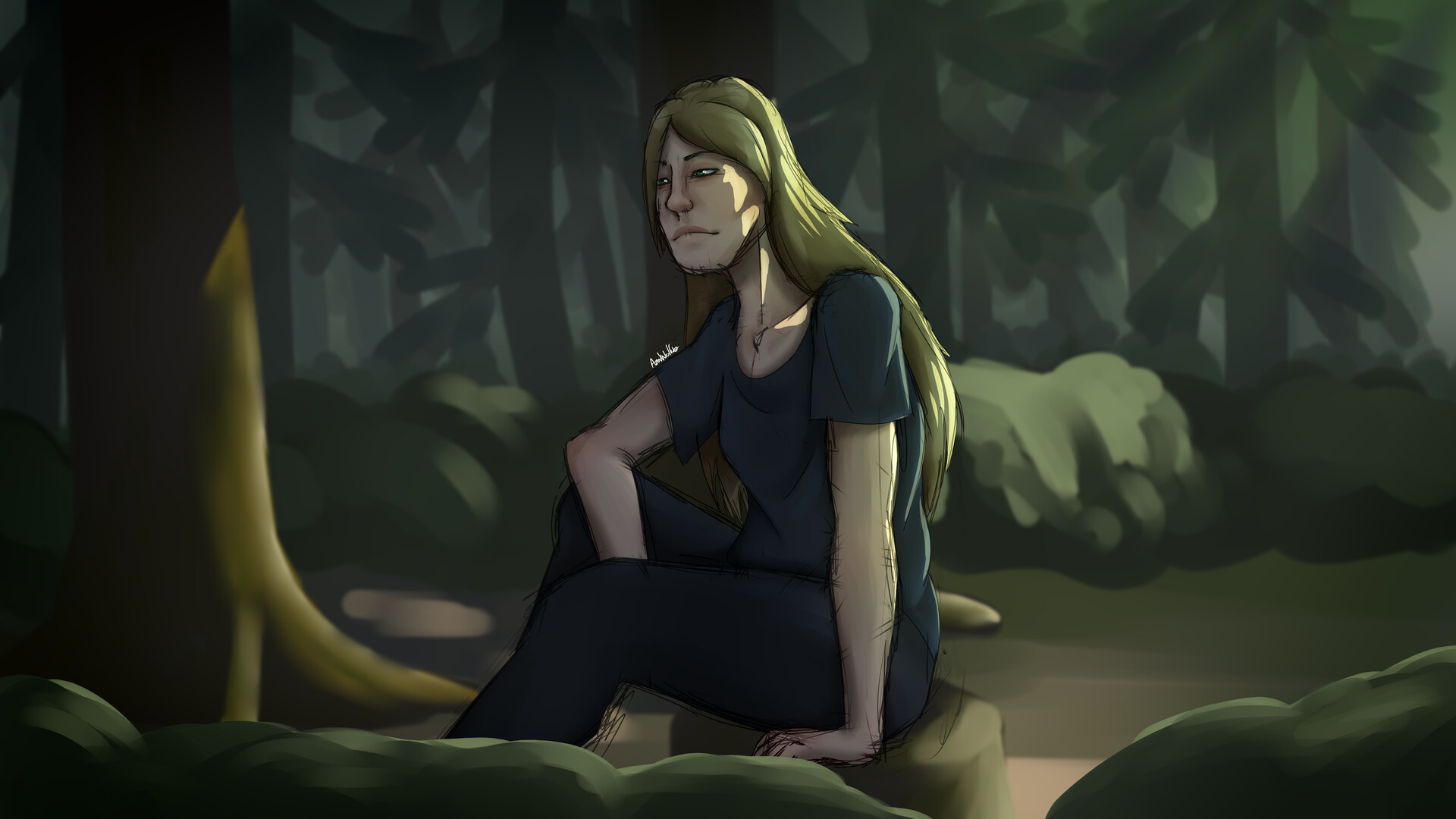 ArtStation - Forest Sit