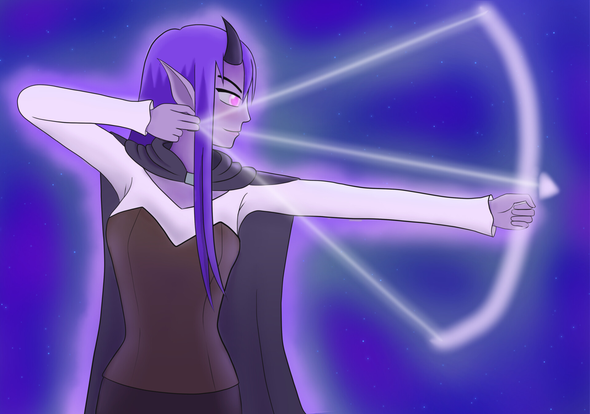 ArtStation - DnD Character Azura Shooting a Bow & Arrow Made of Light Magic