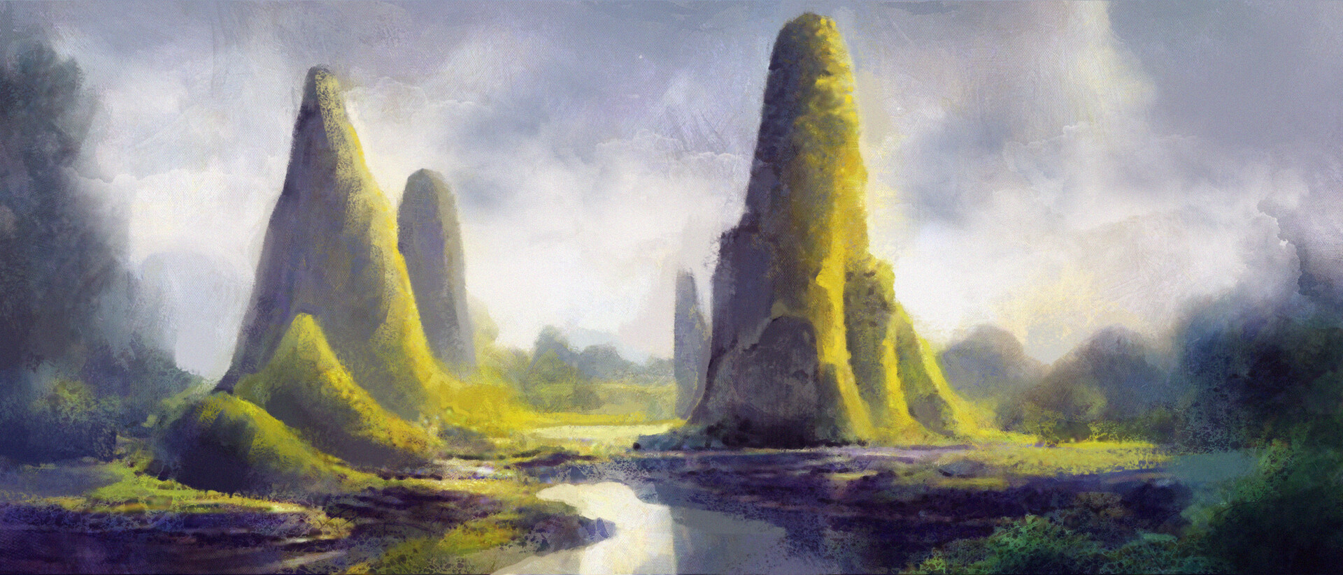 ArtStation - Alien planet landscape concept #1