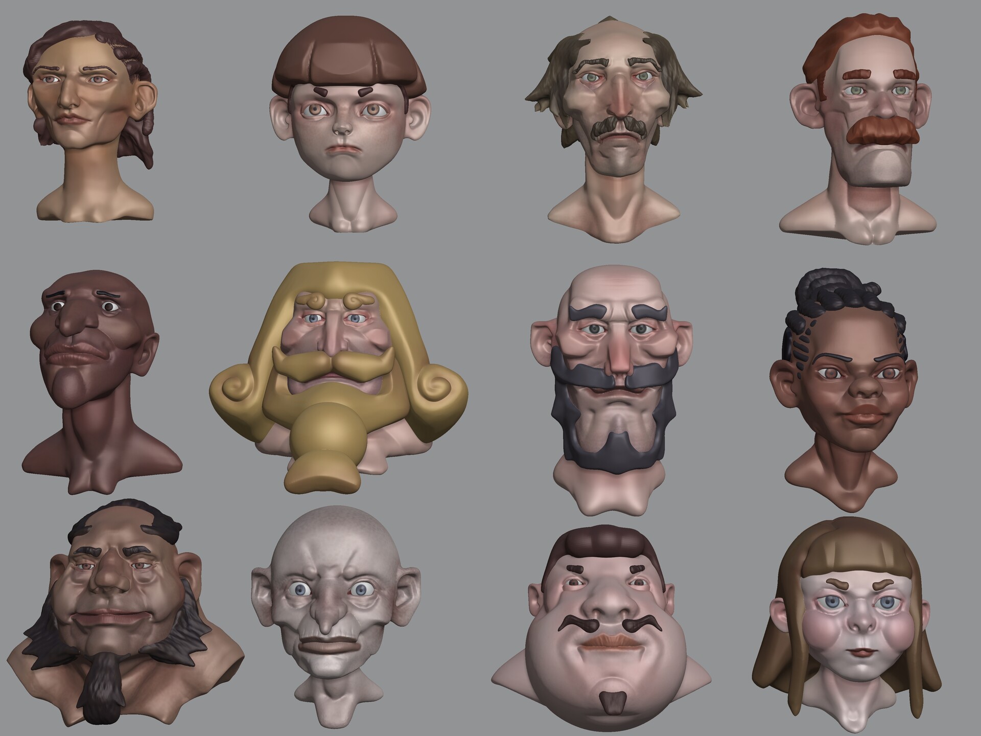 ArtStation - Stylized Face Sculpts