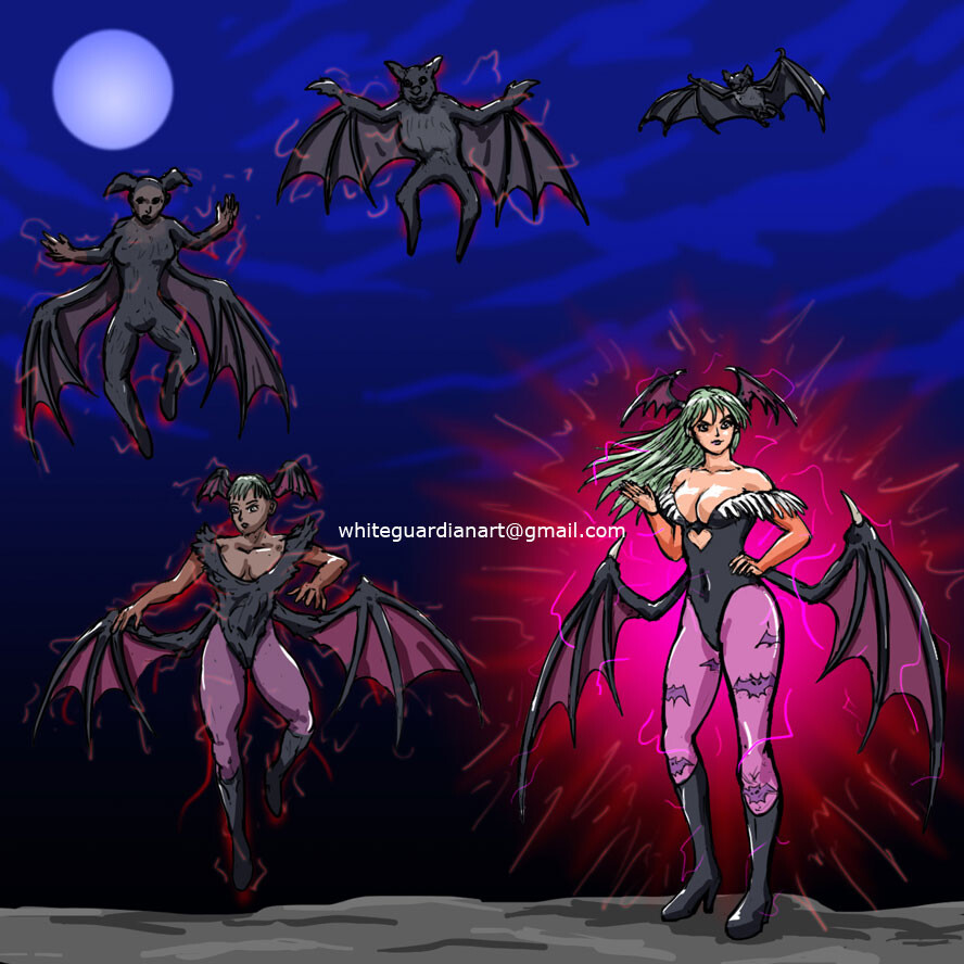ArtStation - Bat become Morrigan Aensland TF