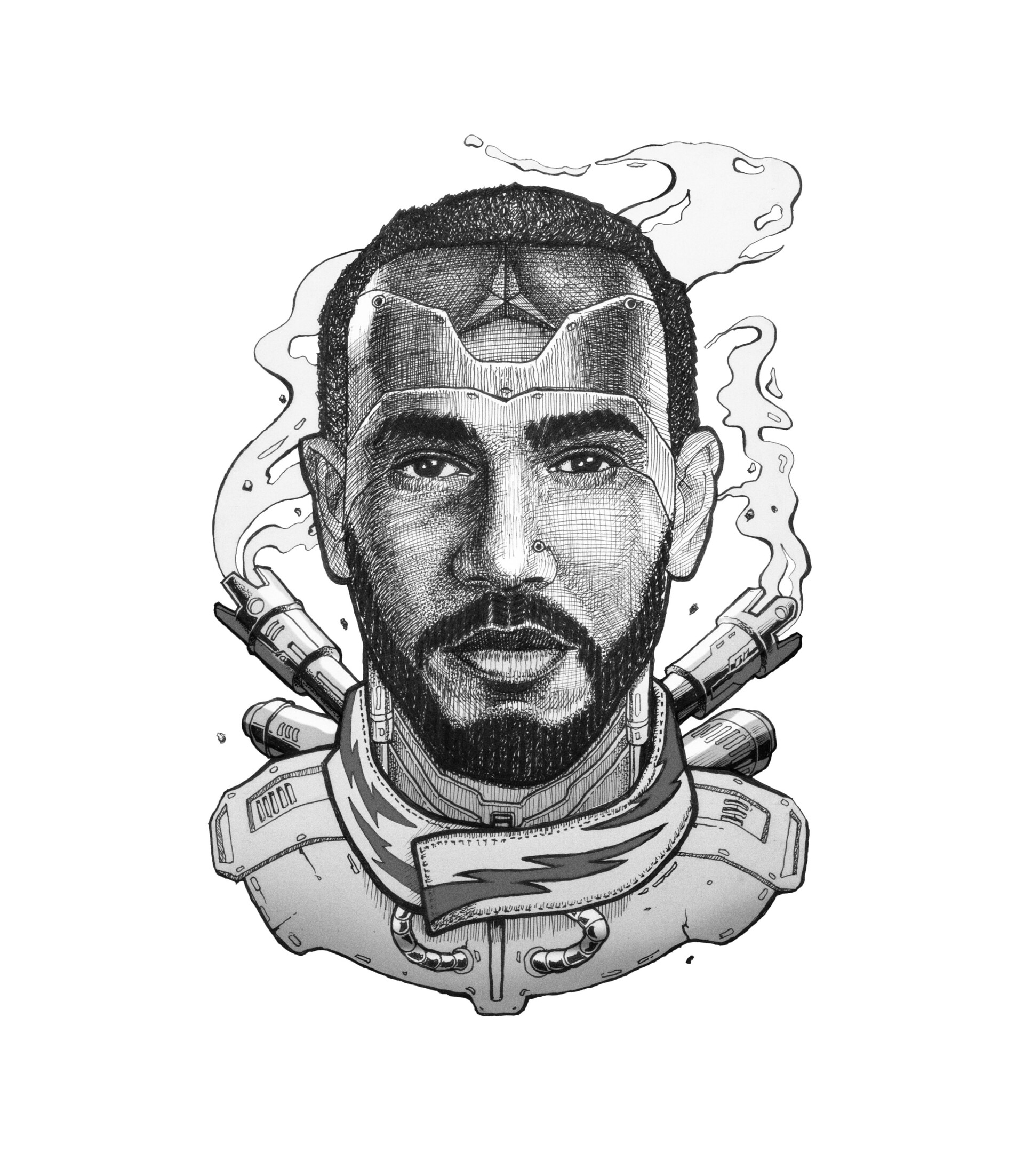 Dan Viloria - Pen and ink portrait illustration: Still i rise - Lewis ...