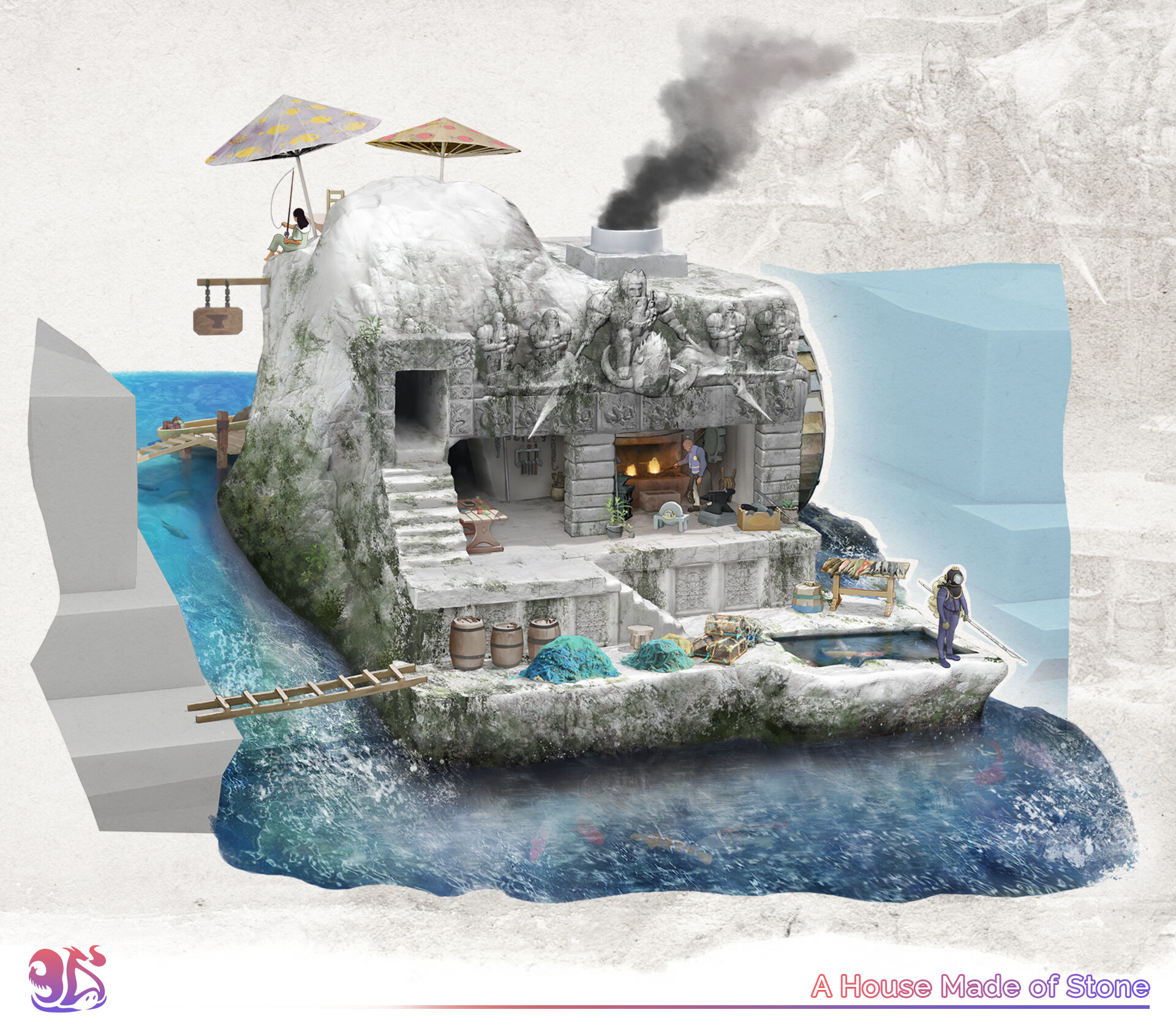 Jesús Ballesteros - Stone house - Dragon's Rise: The Forgotten Realms