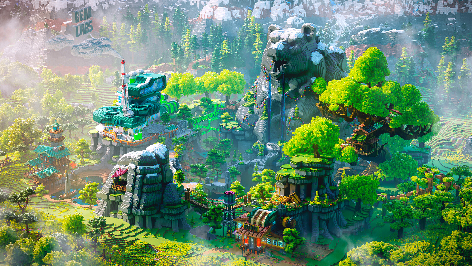 ArtStation - Bears Сapital City| Minecraft Map Environment Design