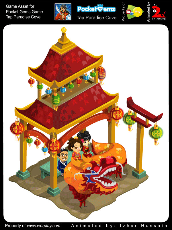ArtStation - Game Asset - Animated Dragon Dance For Pocket Gems Game ...
