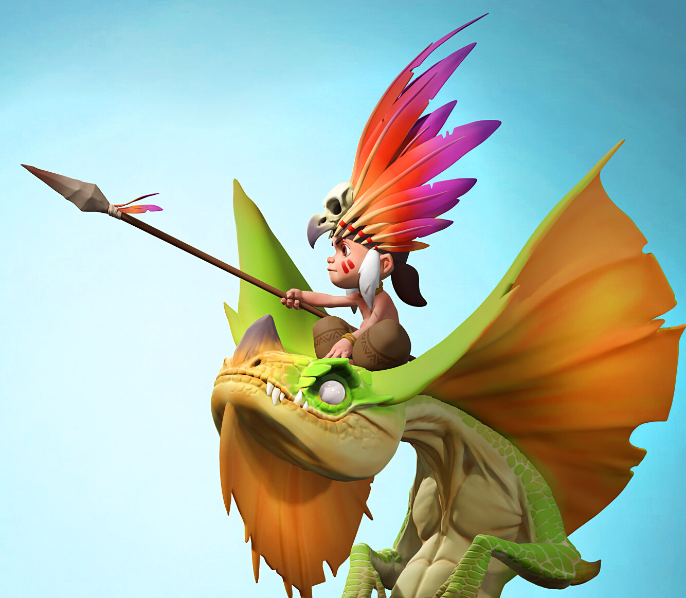 😃Nikolay Naydenov😃 - Dragon Rider 3D cartoon character in Blender ...