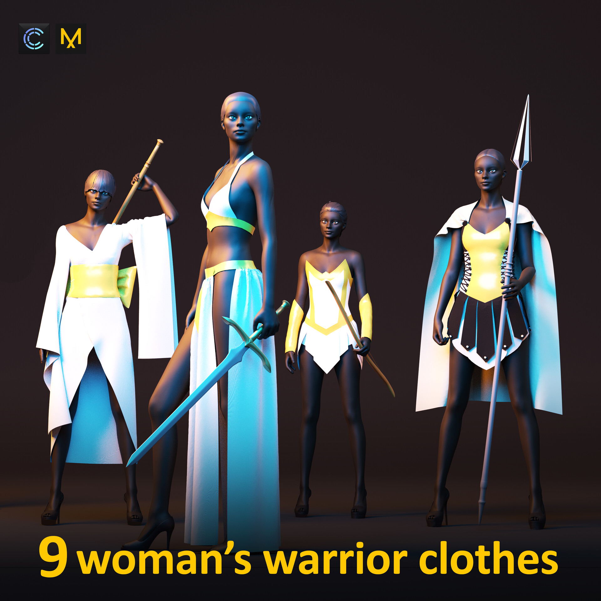 ArtStation - 9 woman's warrior clothes