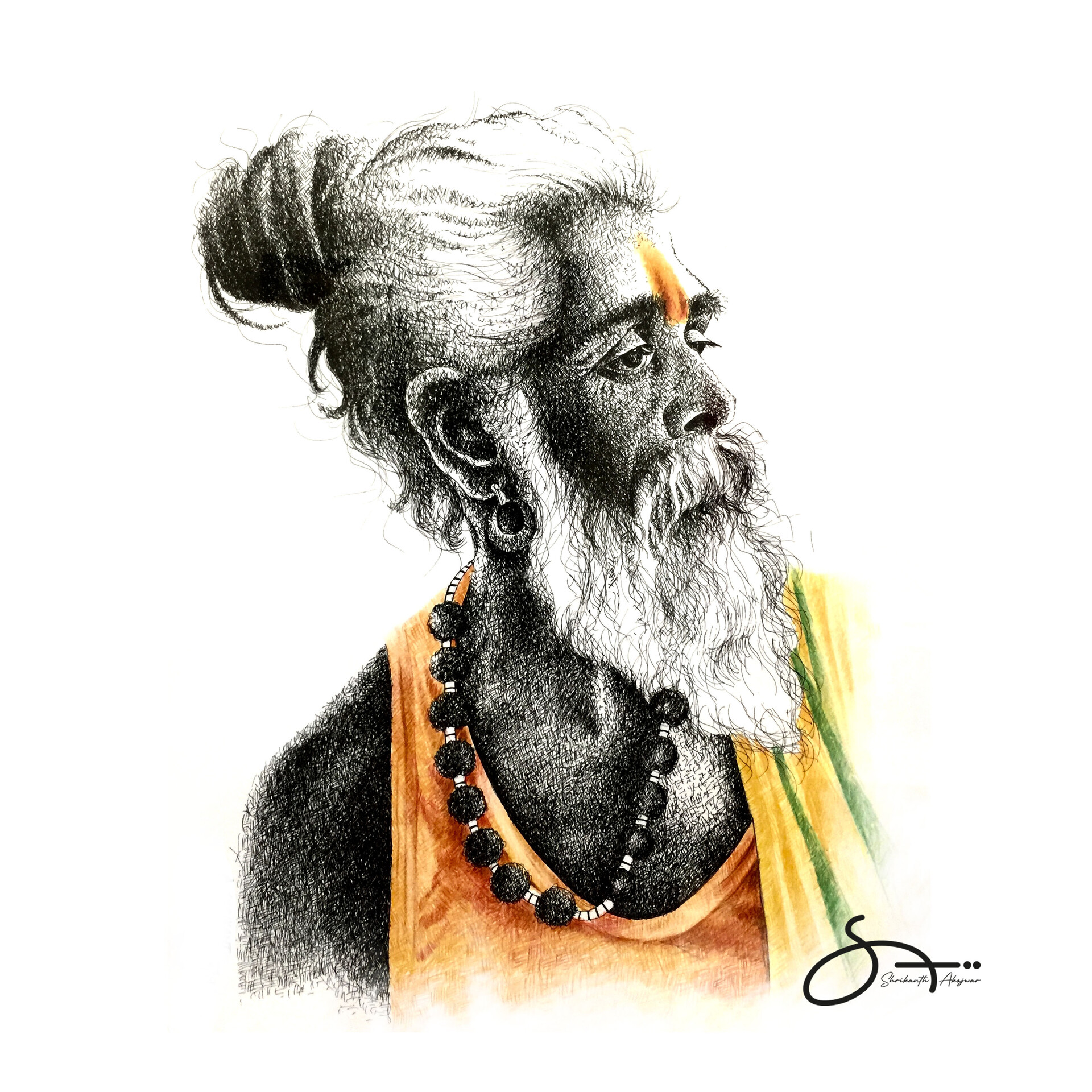 ArtStation - Indian Saga - Ink&Pen+Colour Pencils