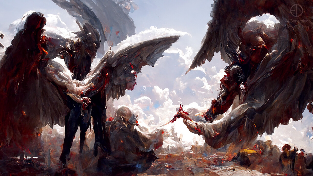 Angel Fighting Demon Wallpaper