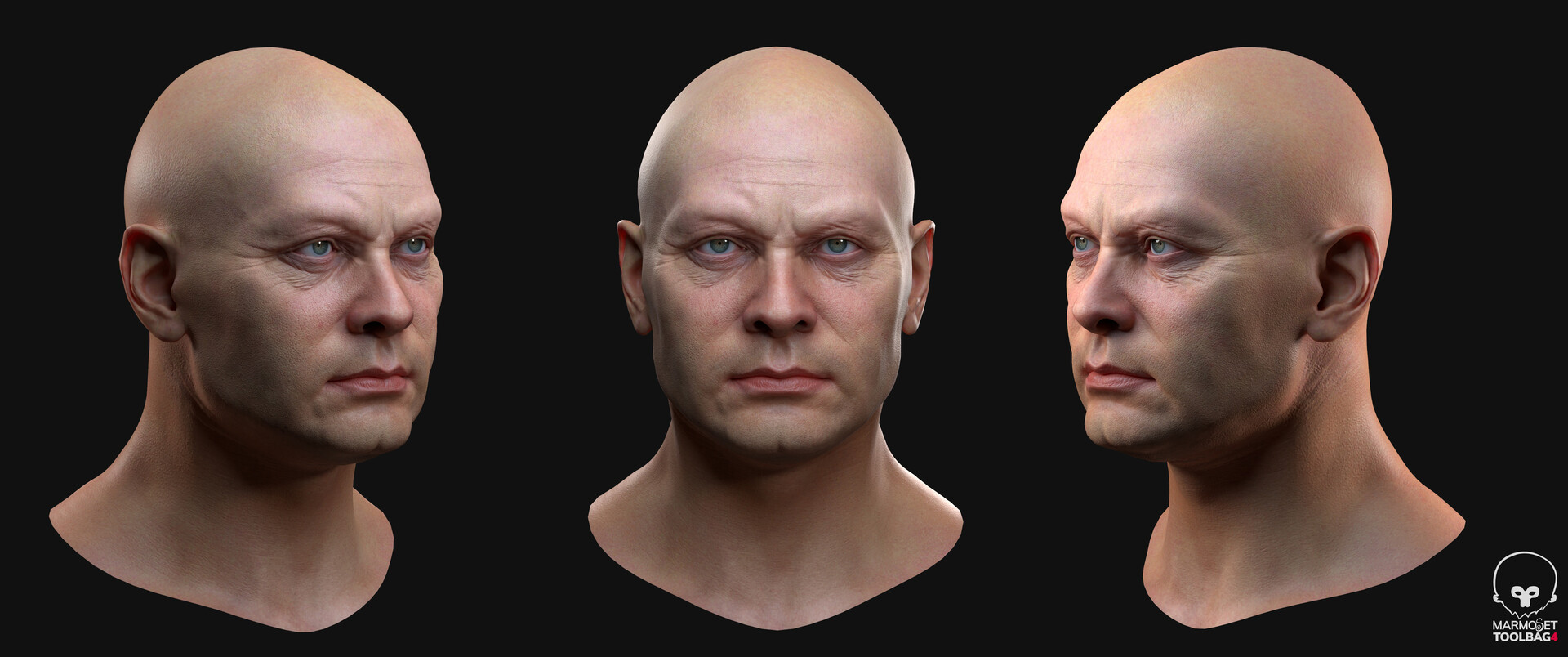 Mohammad Najafi - Game-ready male head.