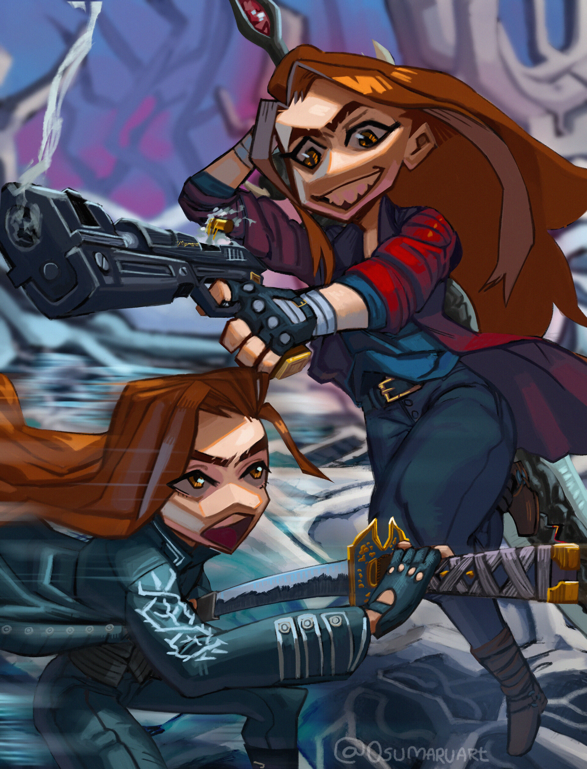 ArtStation - Twin Devil Girls