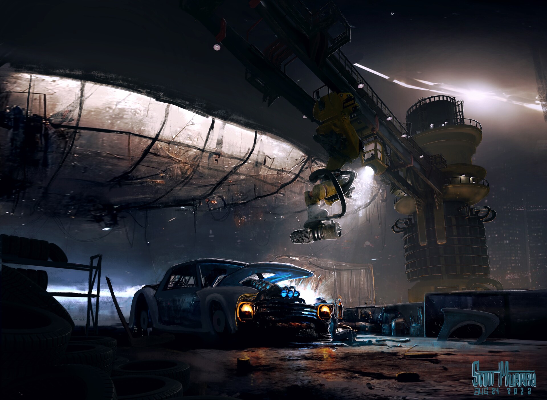 ArtStation - Sci-Fi Car Garage