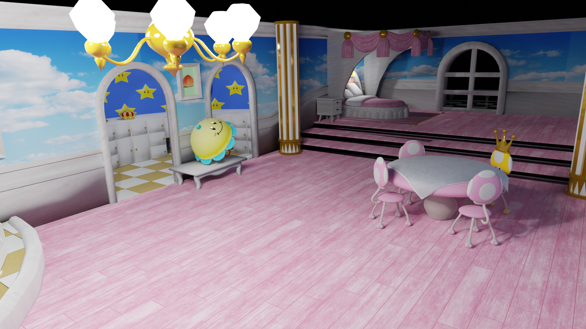 Malemort Model Maker - Princess Peach's Bedroom - 3D Map