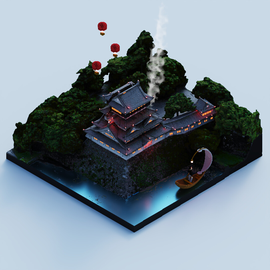 ArtStation - Sakura Castle