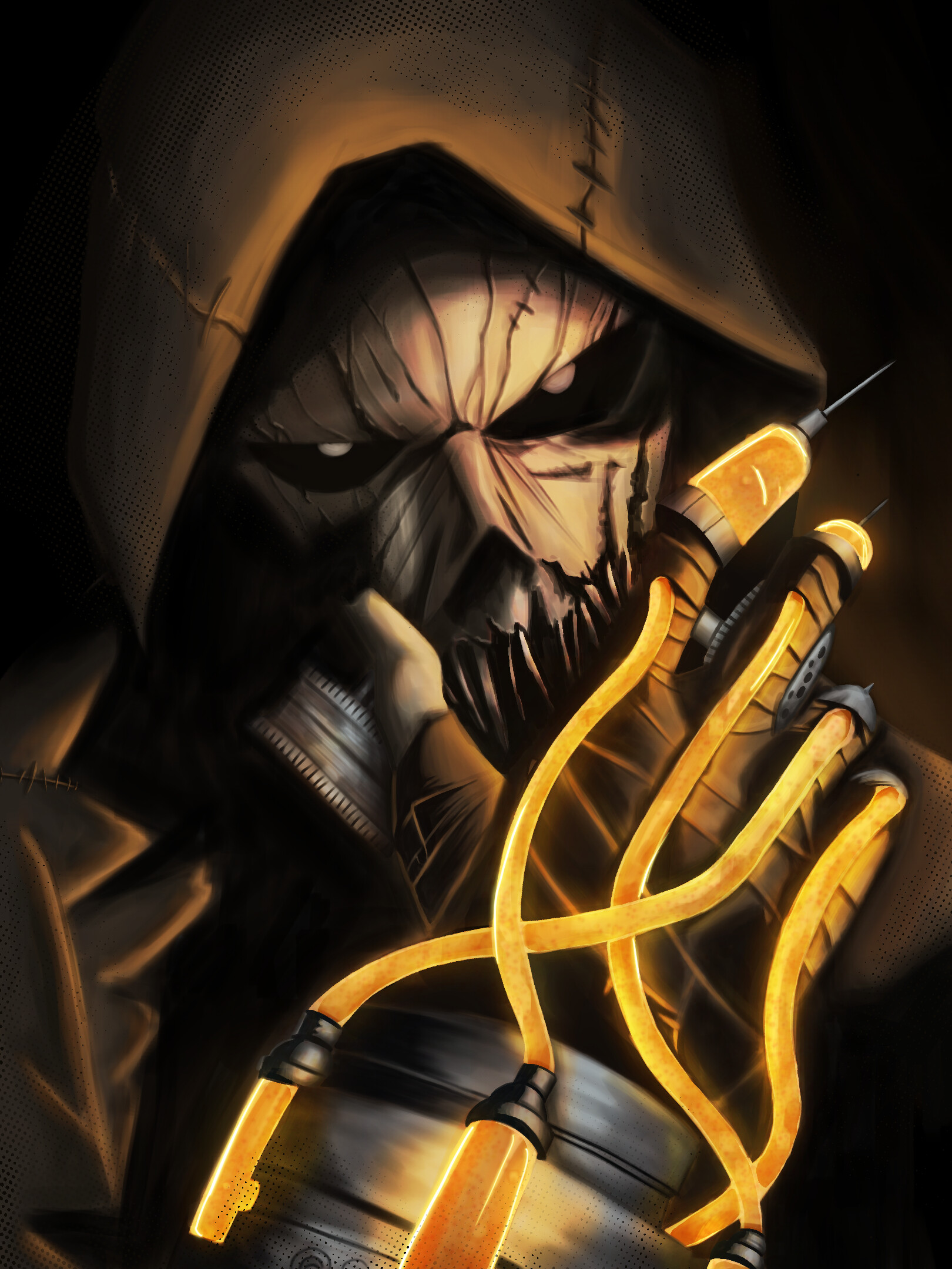 how to draw scarecrow batman arkham knight