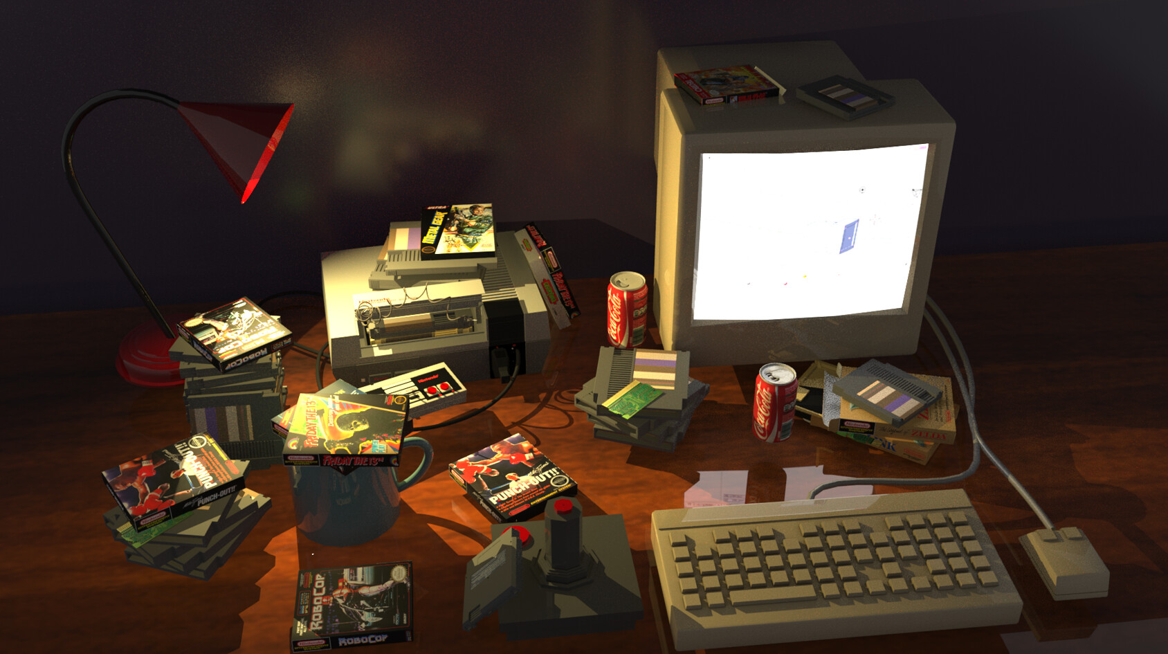 ArtStation - Retro Game Desk