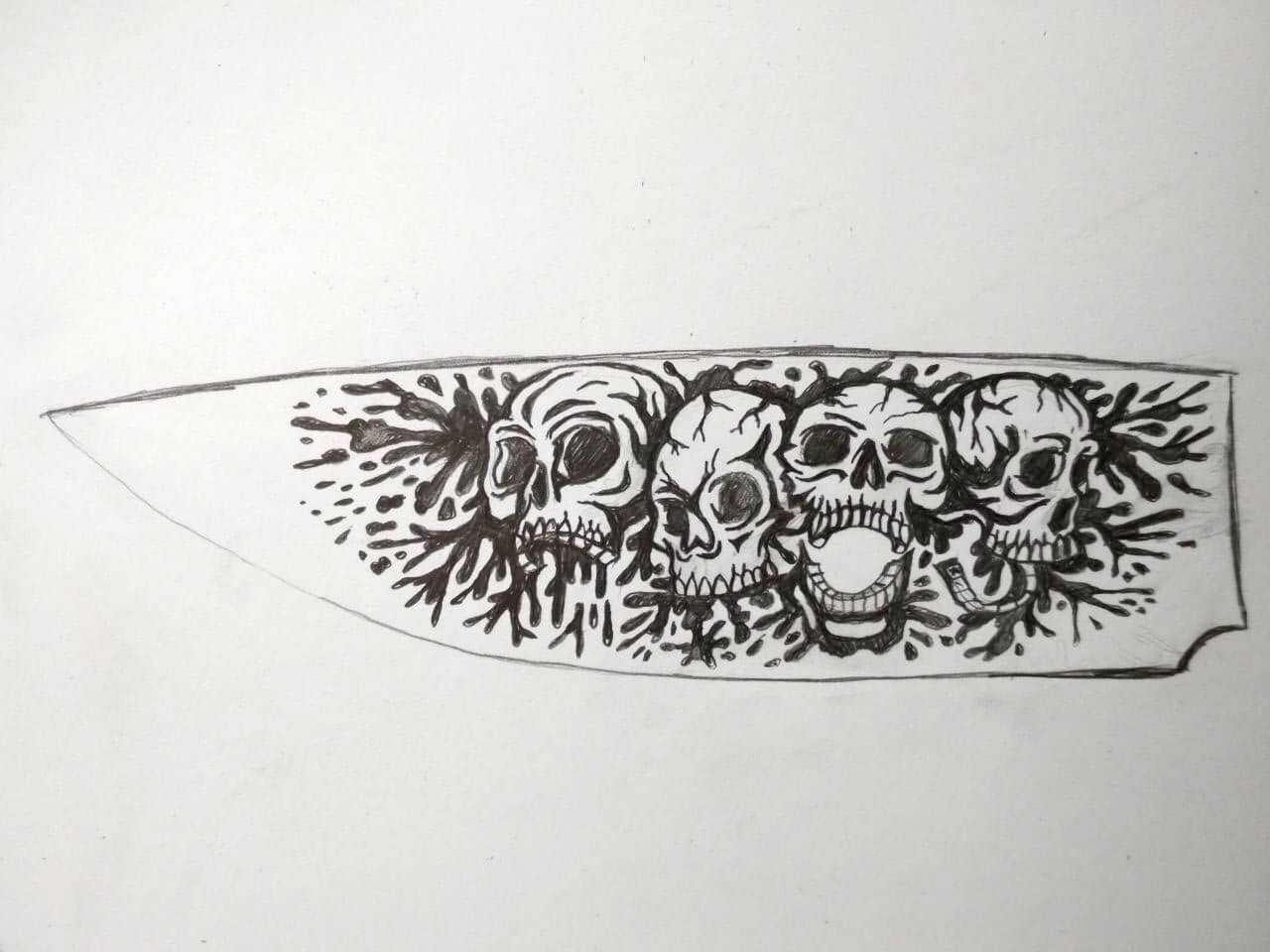Bohdan Petrushko - Design for two knives. Skulls and dragons for laser ...