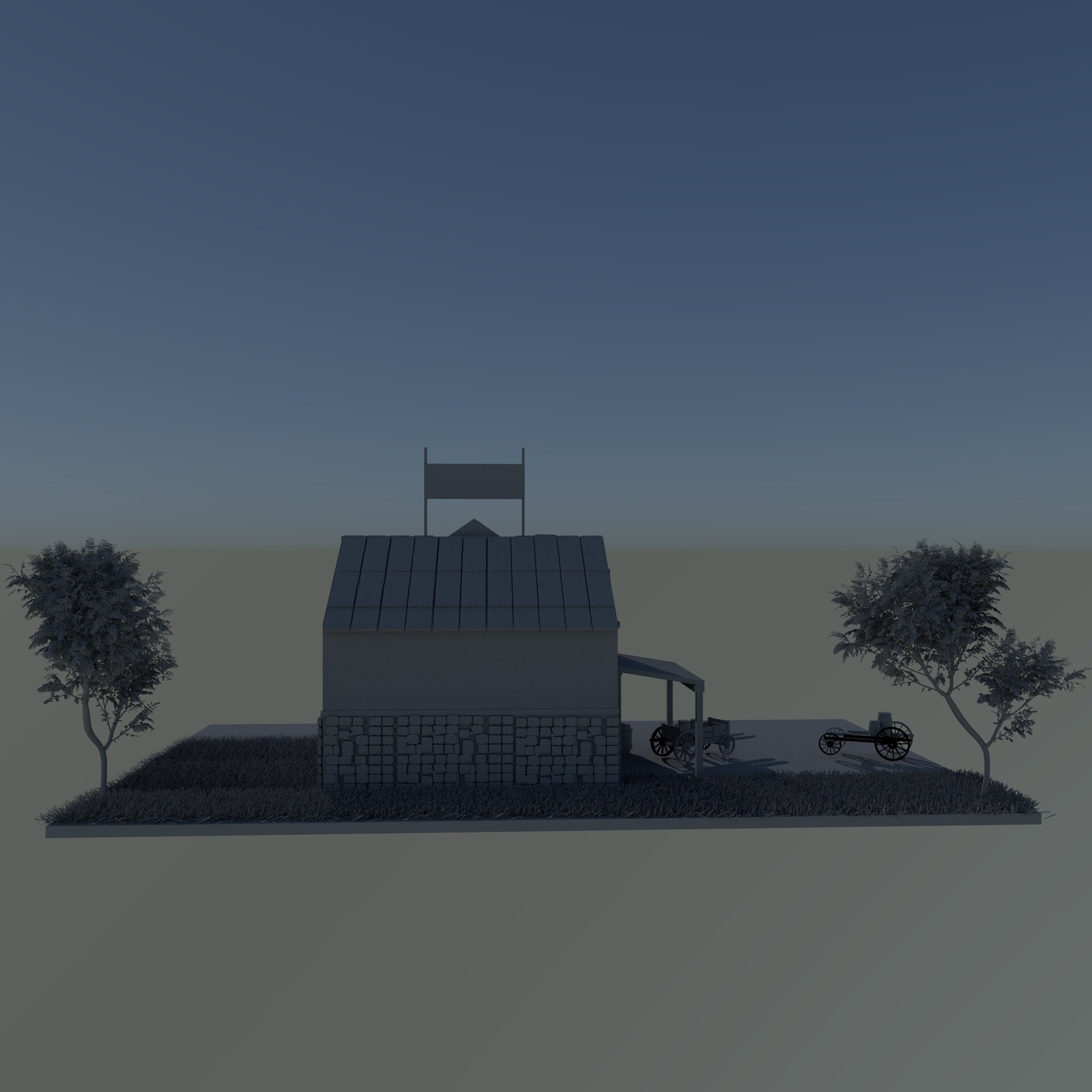 ArtStation - Unfinished Low Poly House