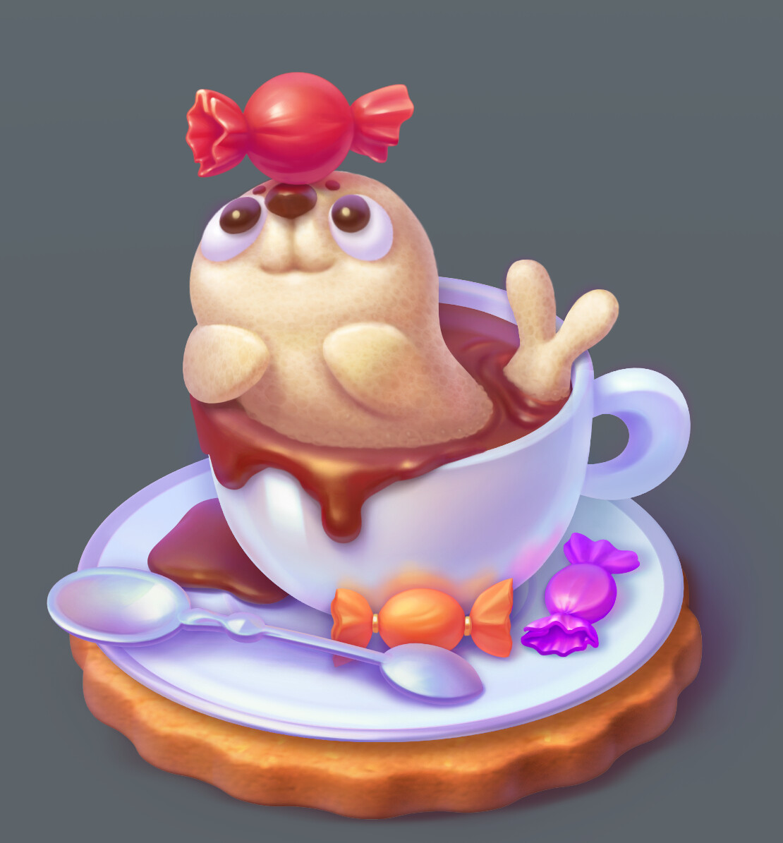 ArtStation - Sweet Seal Statue
