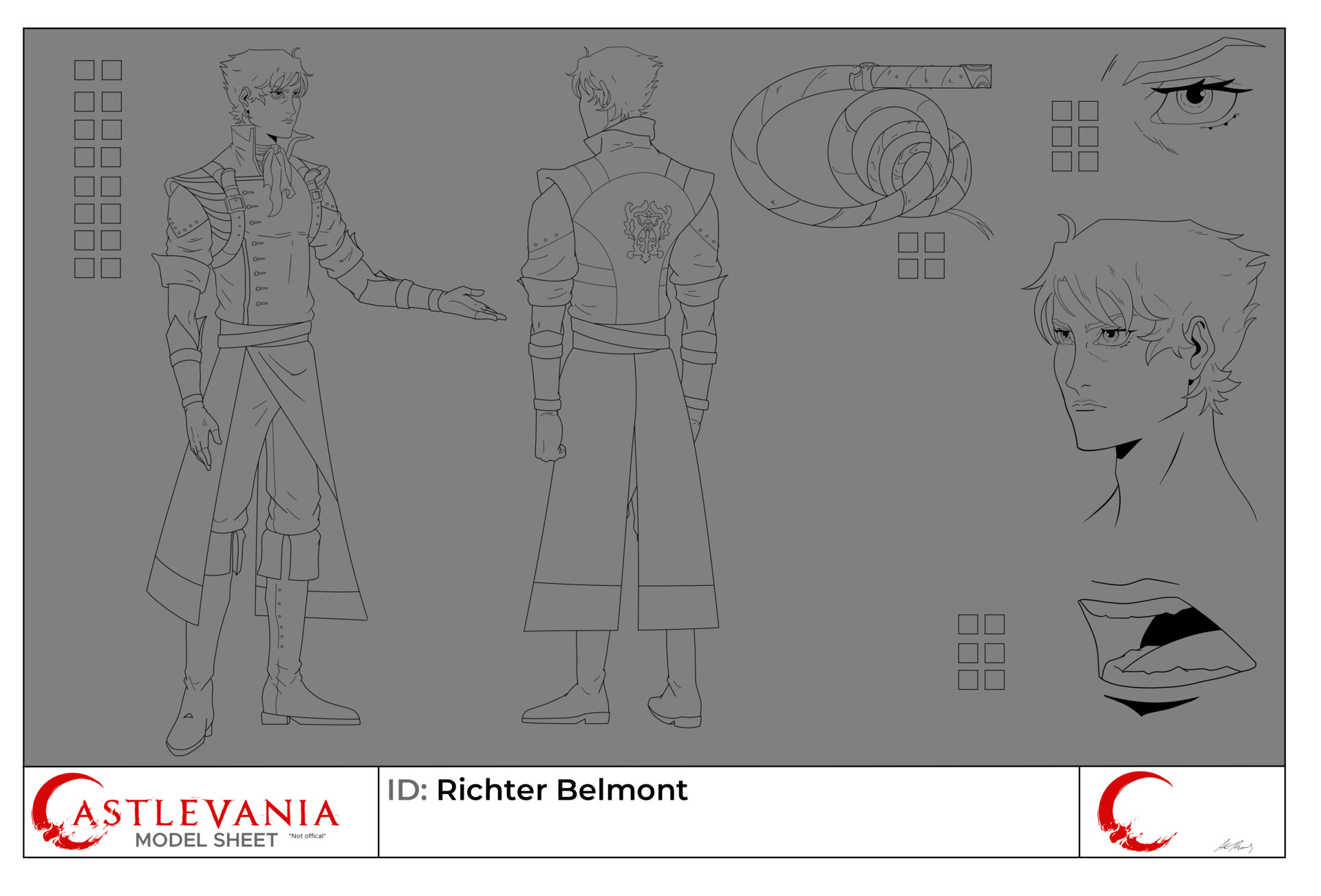 Adam Thomas - Richter Belmont | Model sheet