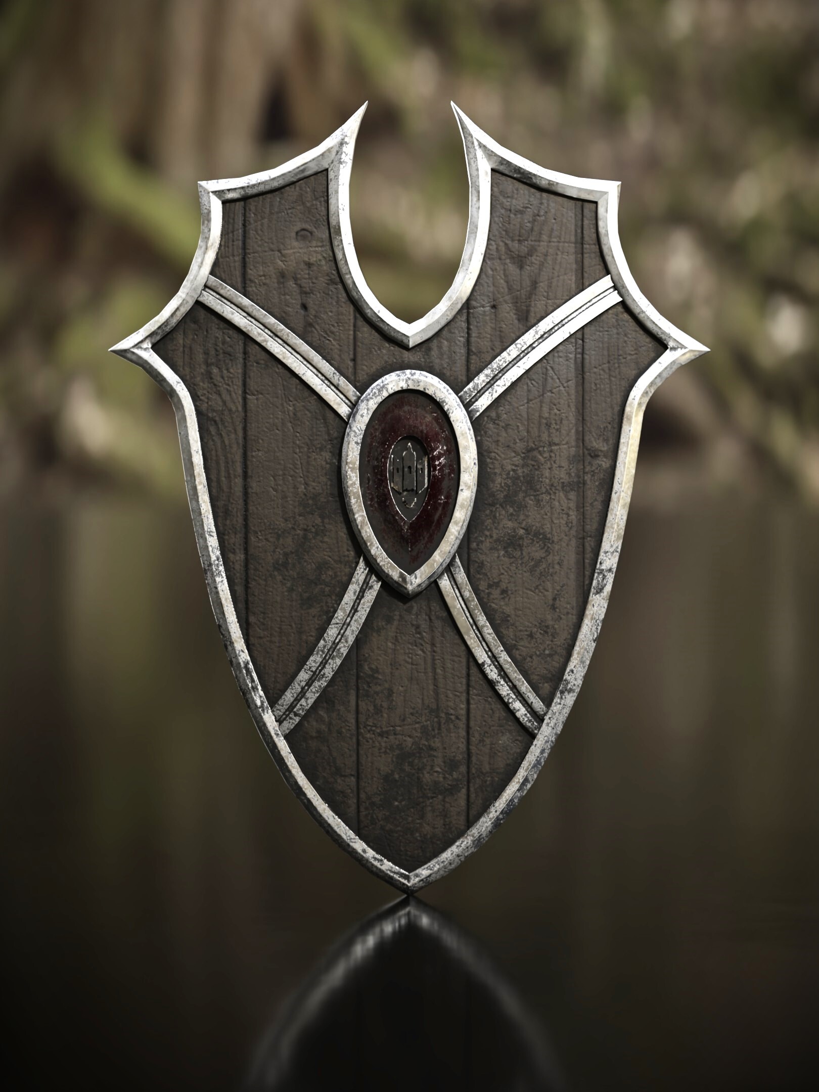 Edgar Bangs - Battle-Worn Fantasy Shield Real-time Prop