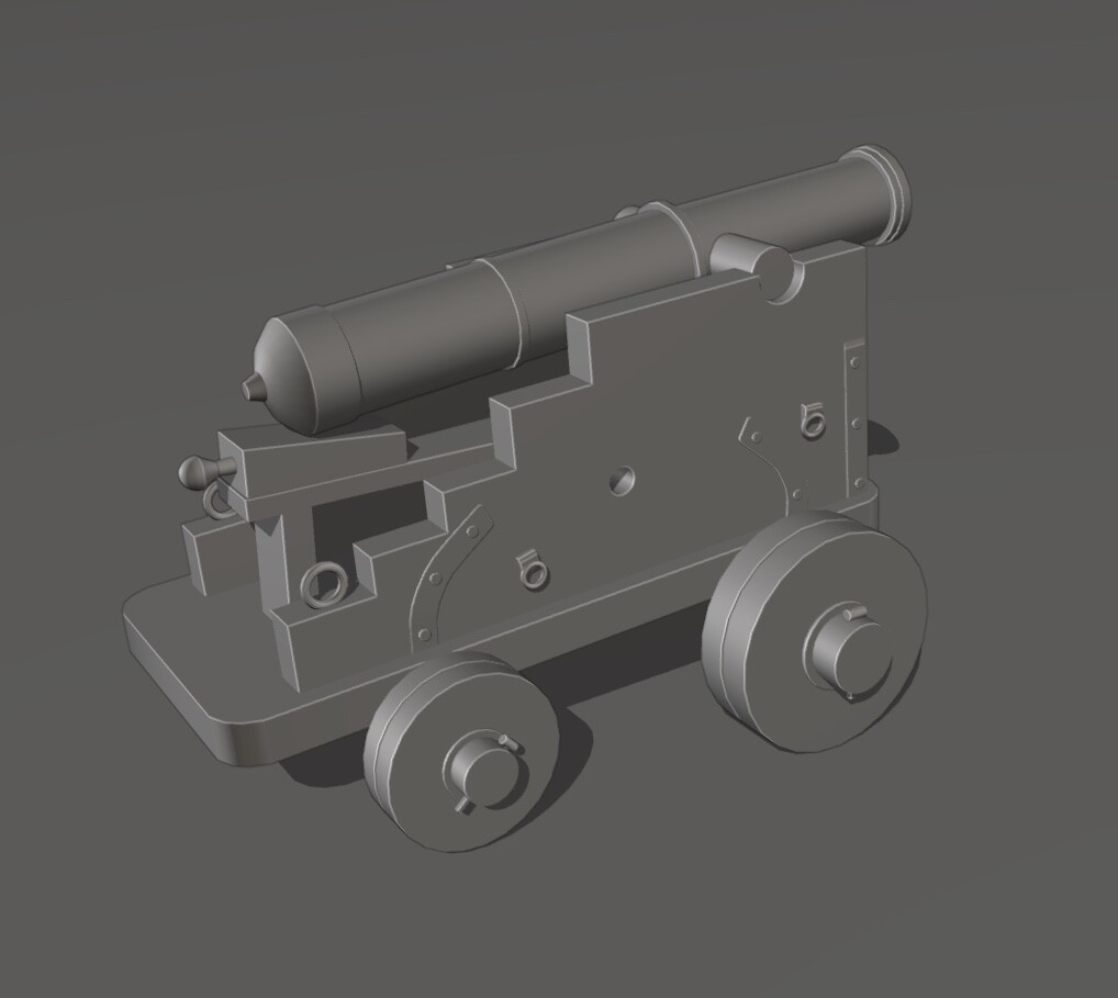ArtStation - Blender- Small Cannon 3D Model
