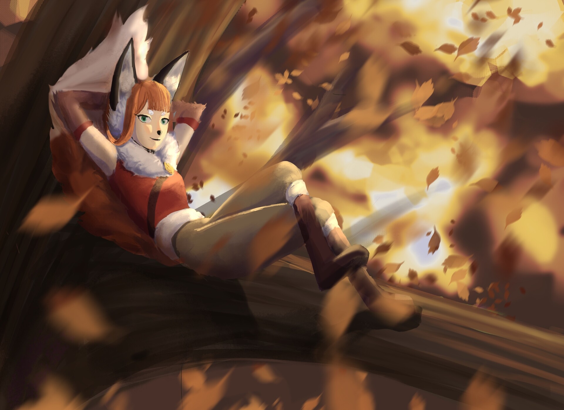 ArtStation - Yeri resting on a tree