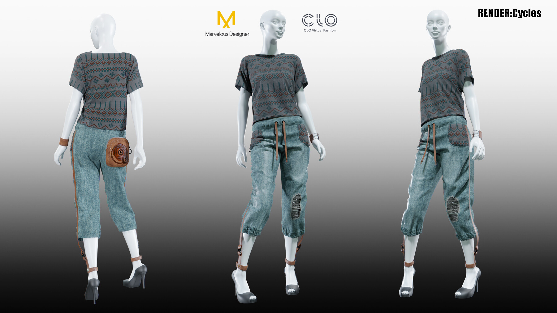 ArtStation - Girls_Outfit_B_Marvelous designer