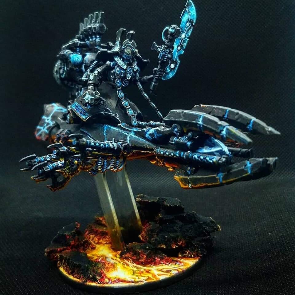 ArtStation - Necron Lord on Command Barge conversion
