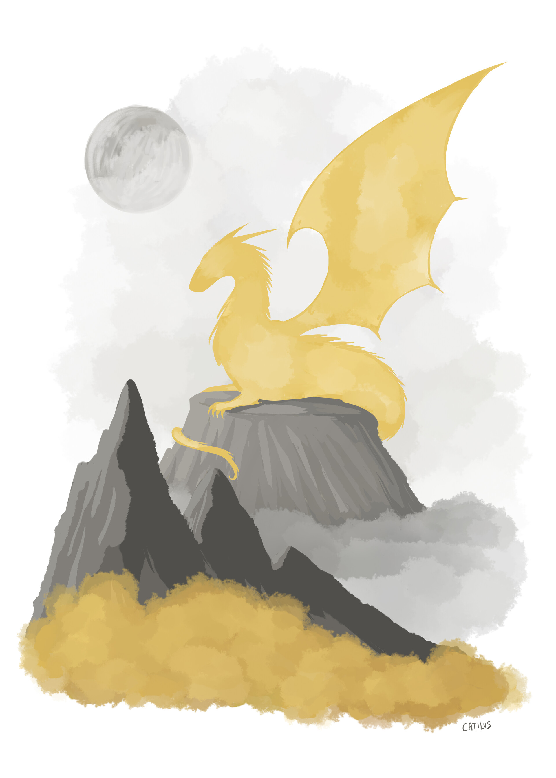 ArtStation - A Gold Dragon’s Meditation – D&D Art