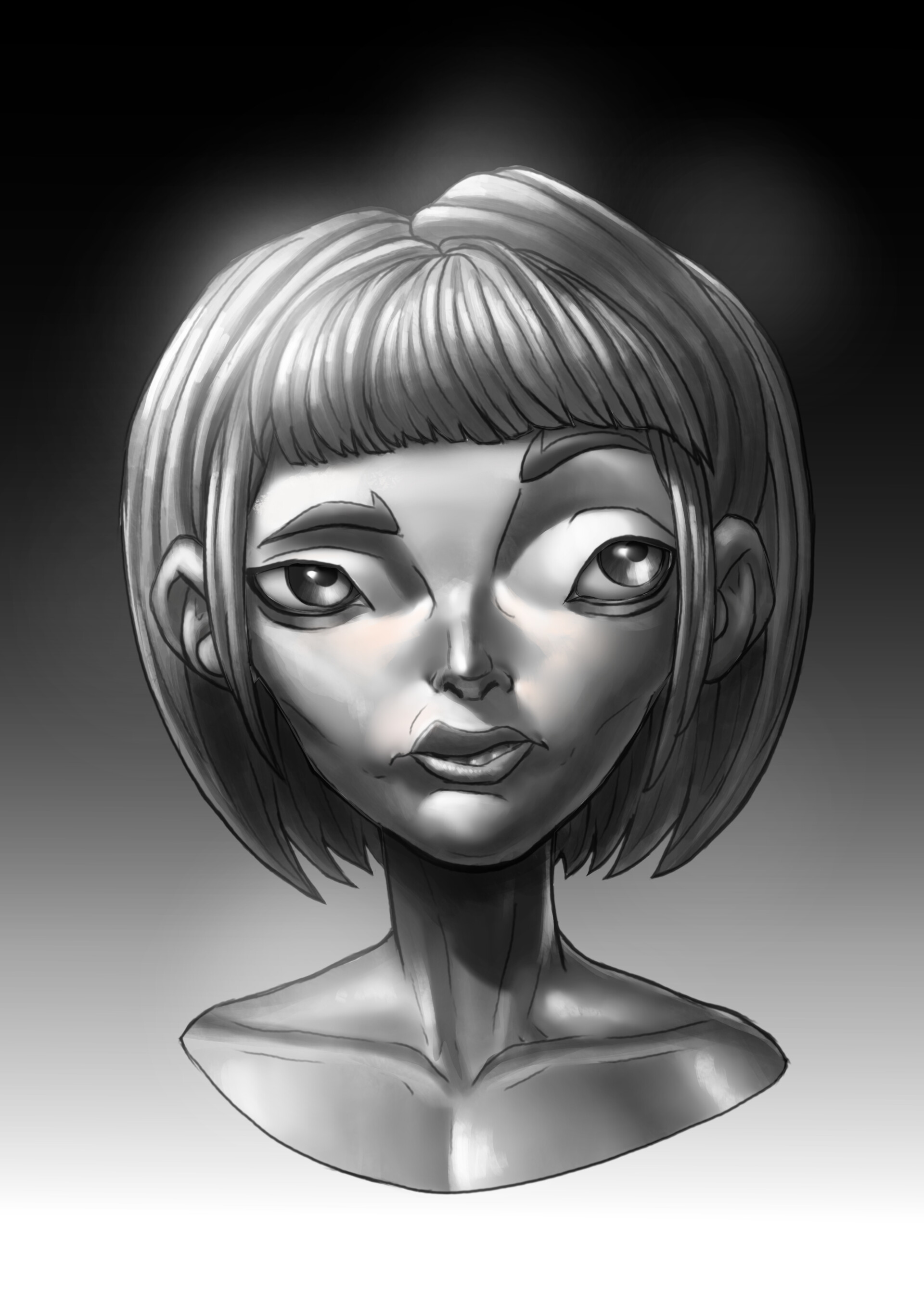 ArtStation - Halley Bail (Greyscale Face)