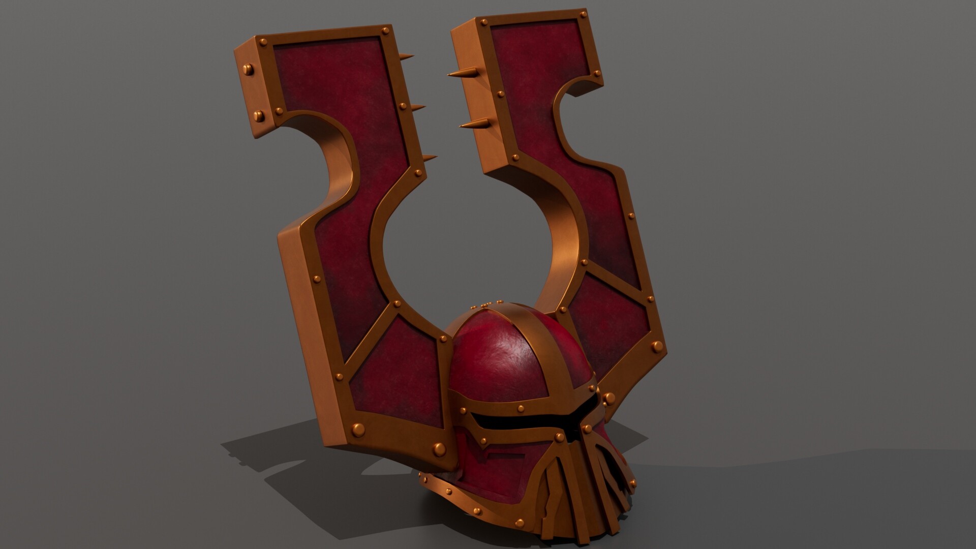 ArtStation - Warhammer Chaos warrior Helm Fan prop