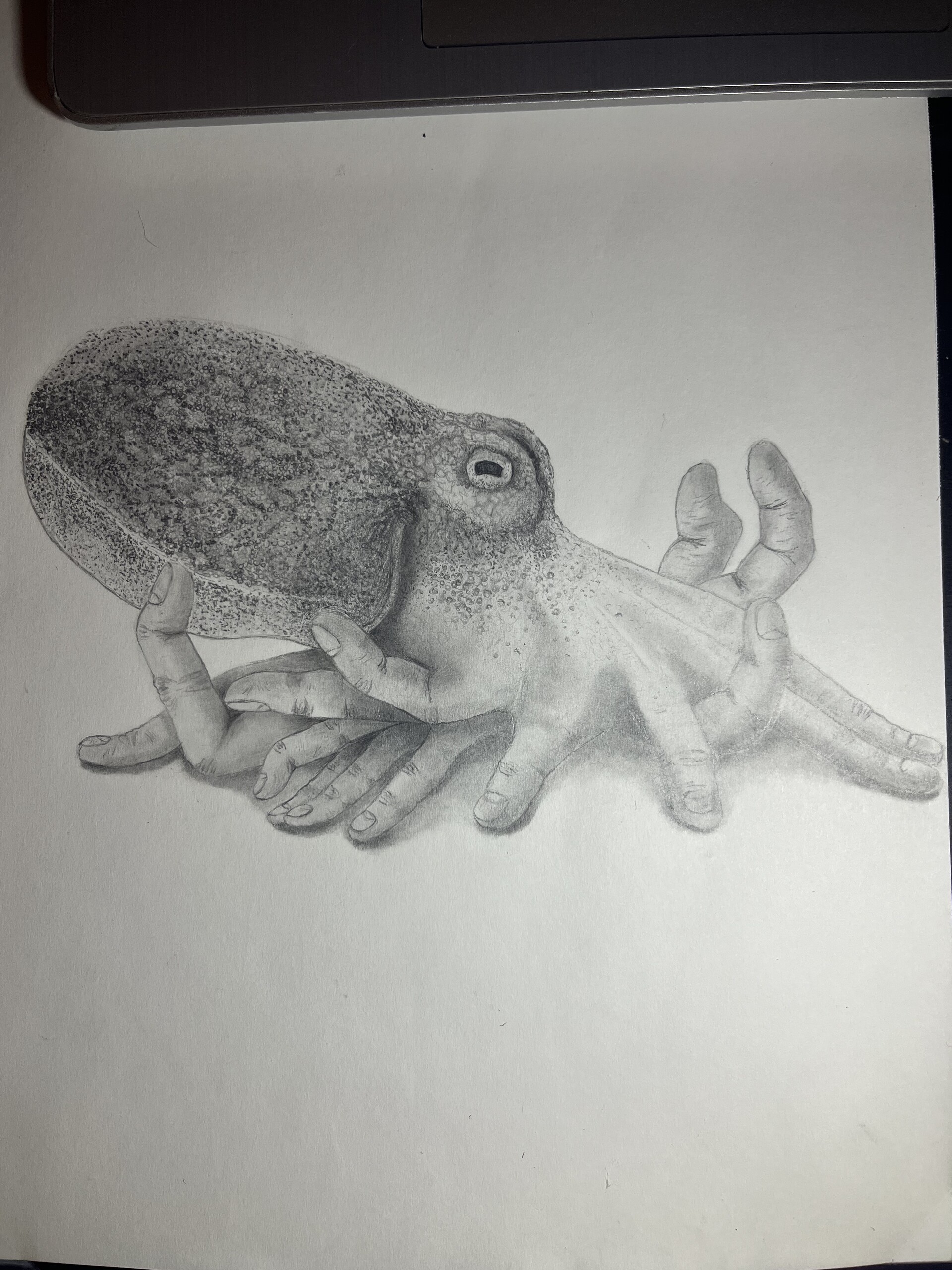 ArtStation - A drawing of an octopus with fingers instead of tentacles