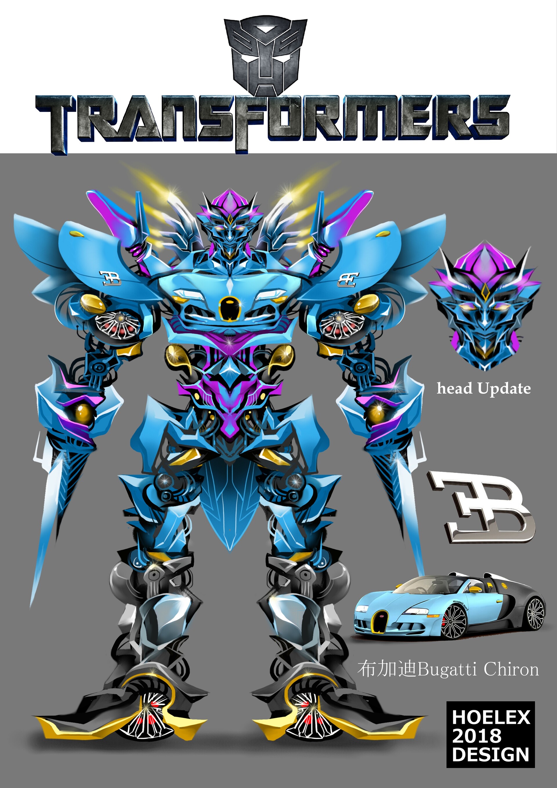 ArtStation - ★【Hoelex機械人Robot系列】Transformers.變形金剛-布加迪Bugatti Chiron-HOELEX