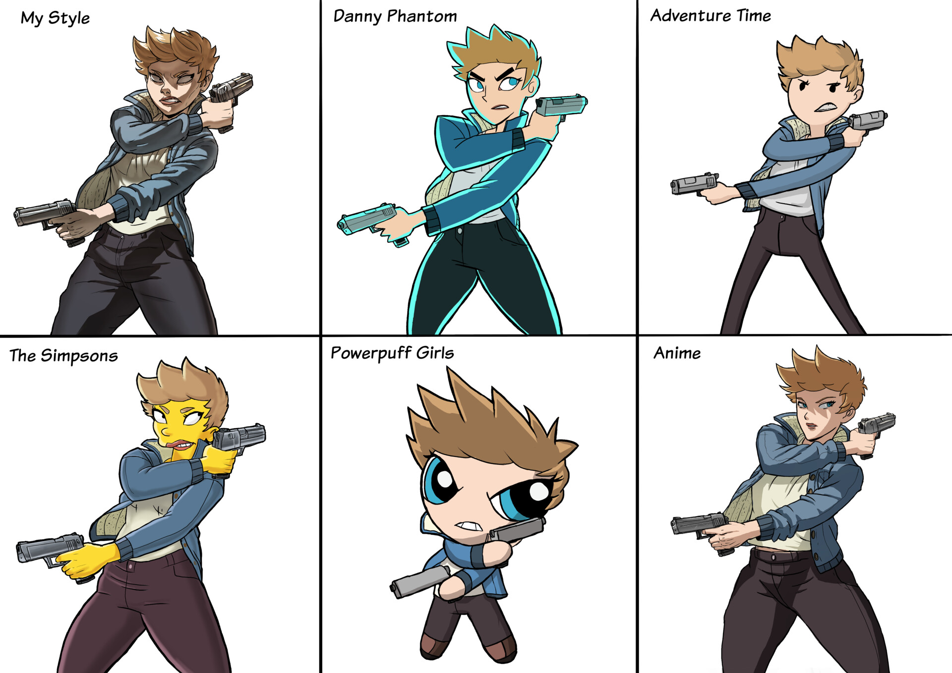 ArtStation - Helen Copper OC In different artstyles.