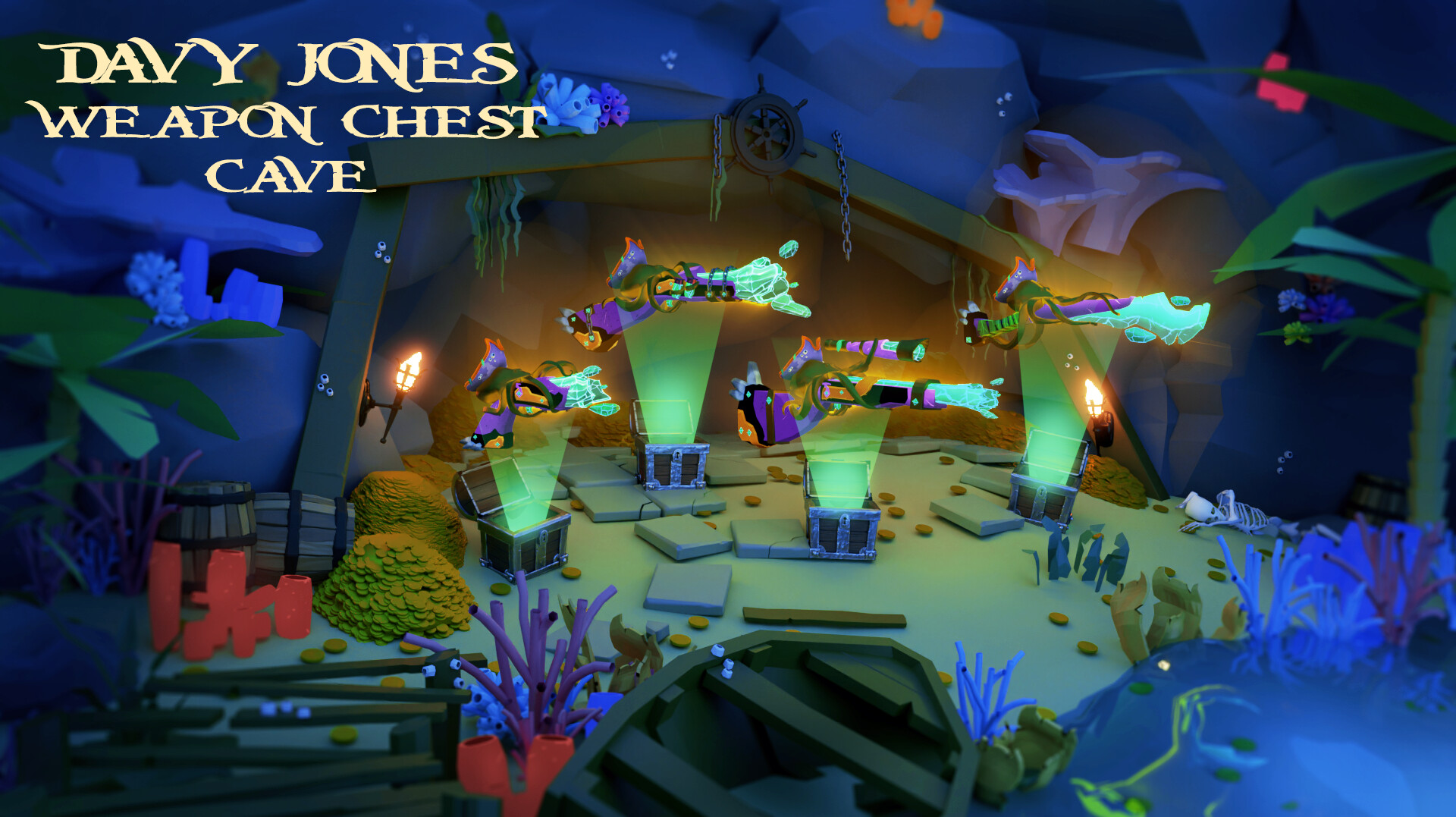 ArtStation - Davy Jones weapon chest cave