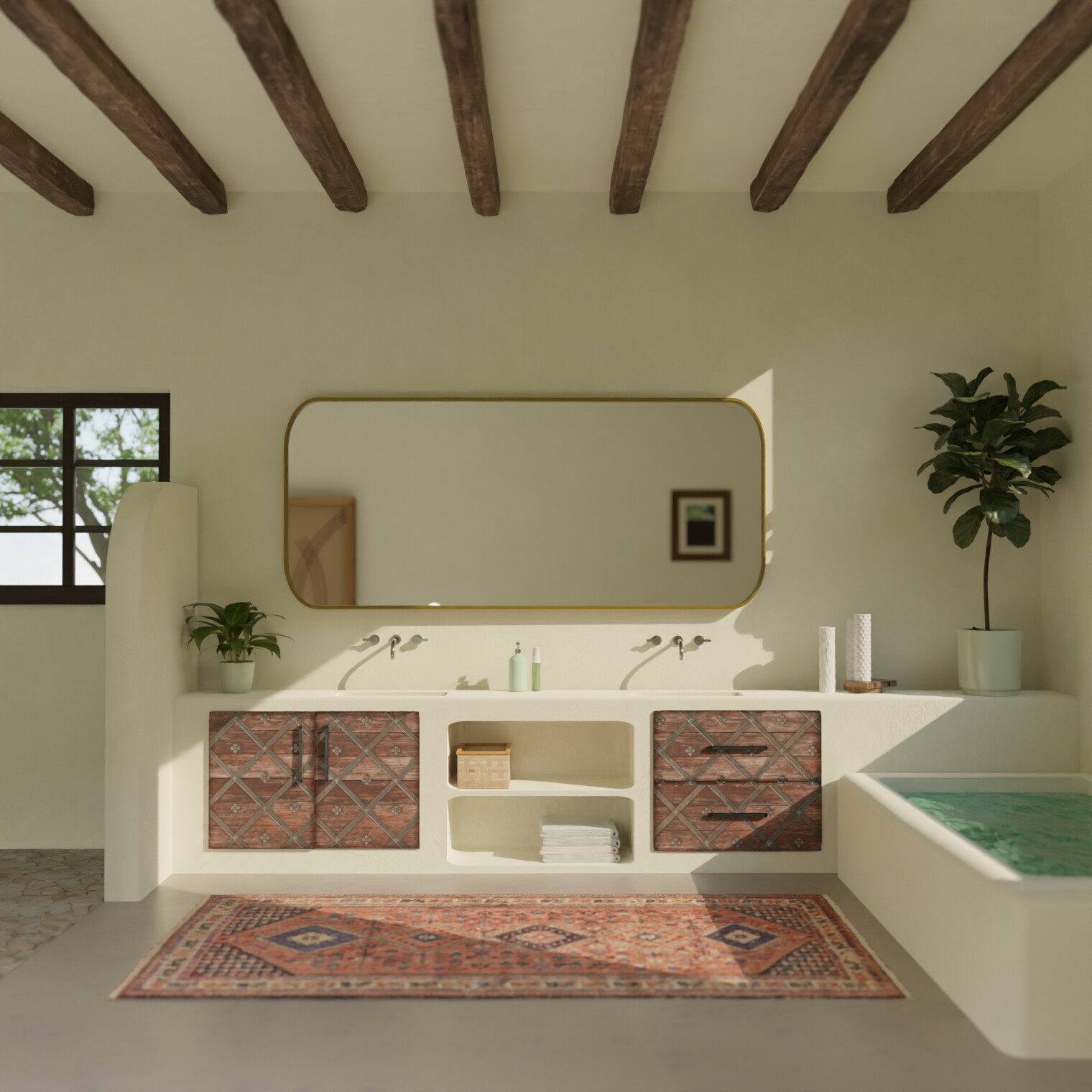 ArtStation - Mediterranean Rustic bathroom