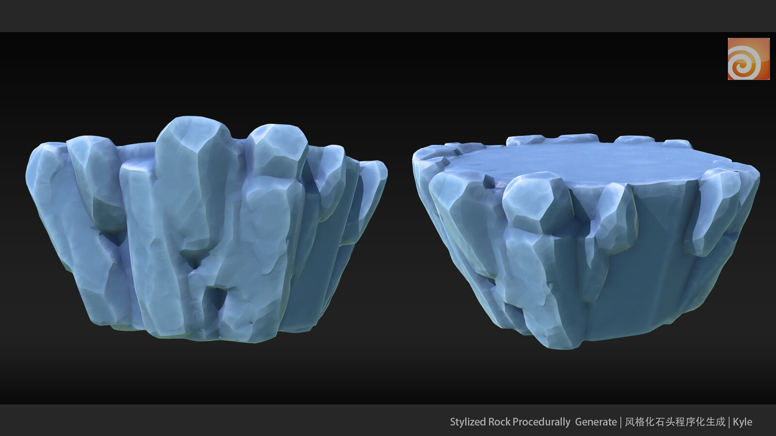 Kyle Zhou - Stylized Rock Procedurally Generate in Houdini | 风格化石头程序化生成 03