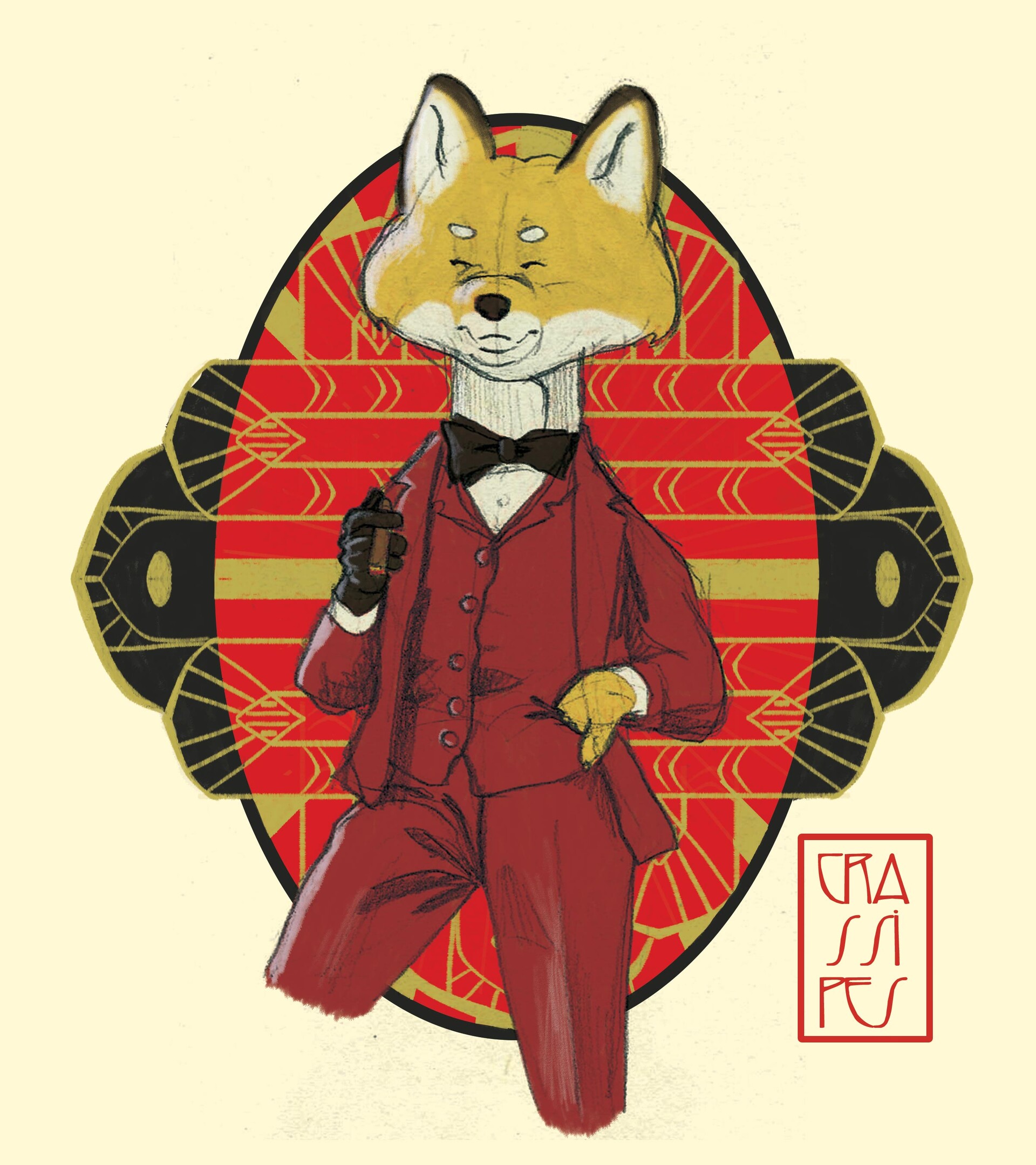 ArtStation - Fox guy with cigar