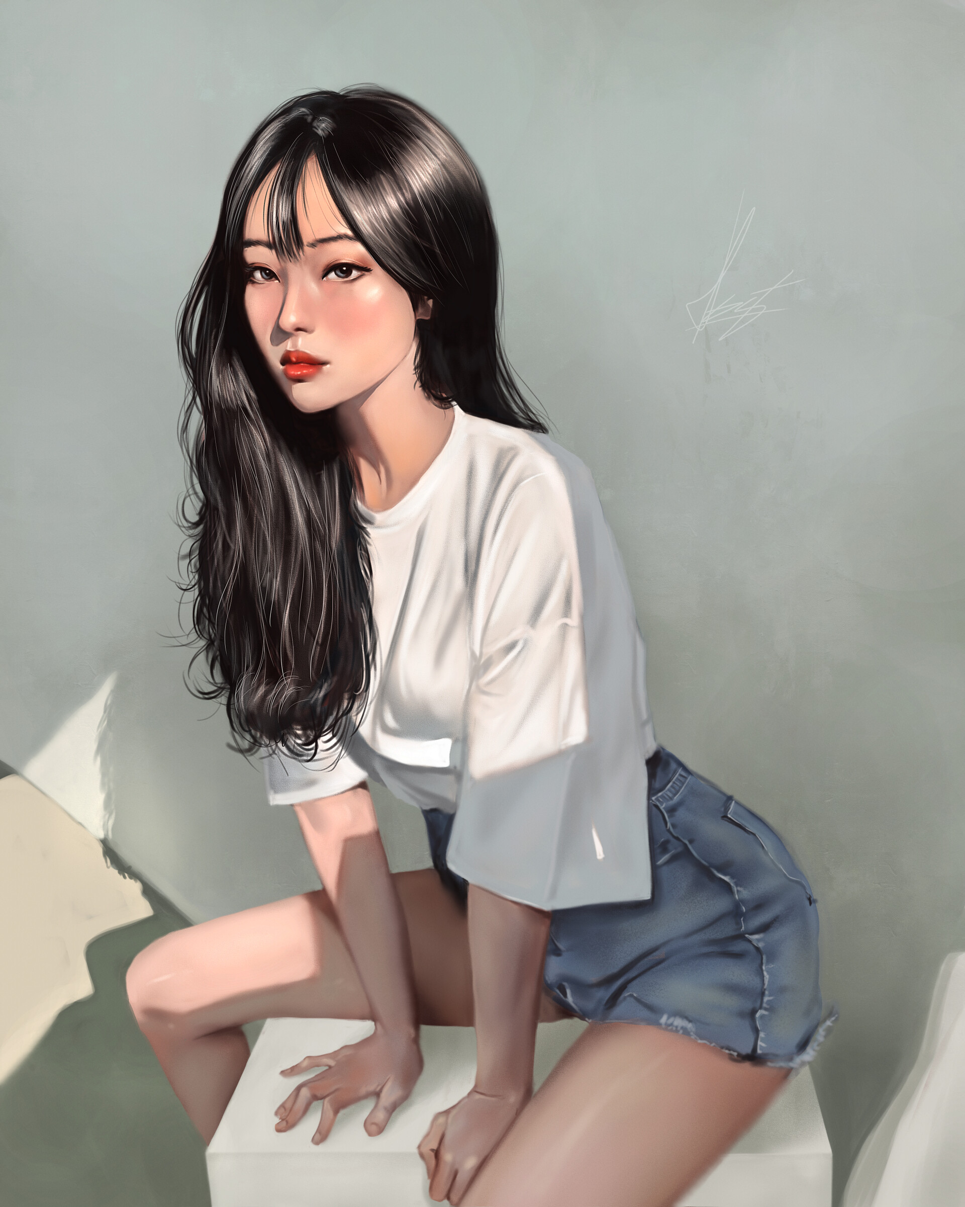 ArtStation - Photo study - Girl sitting