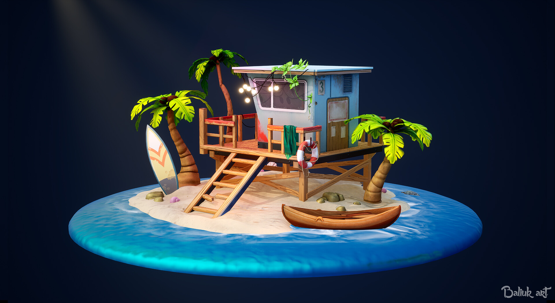 ArtStation - Stylized Lifeguard tower