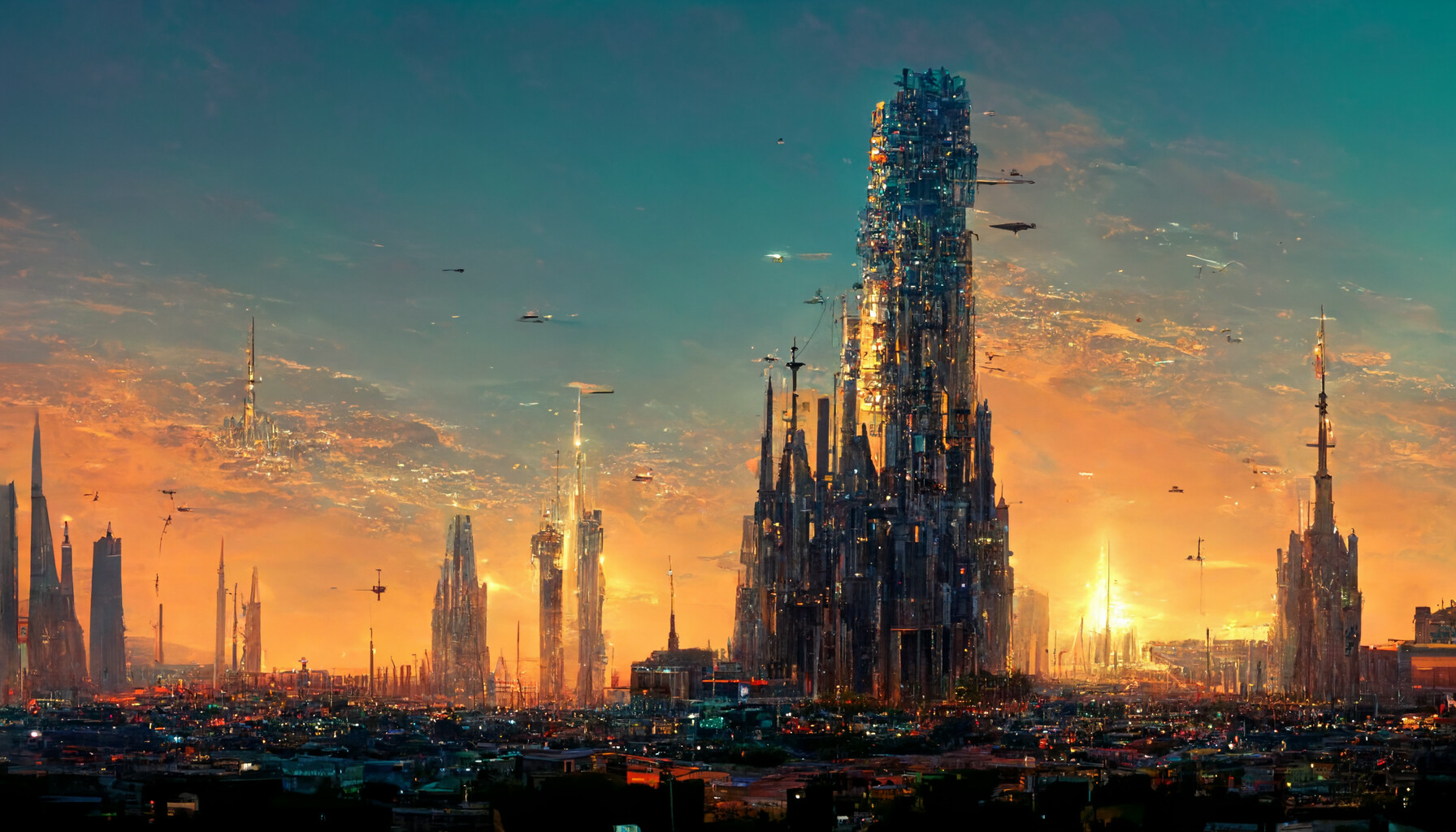 ArtStation - Burning Chrome Matrix - Four Future Cities