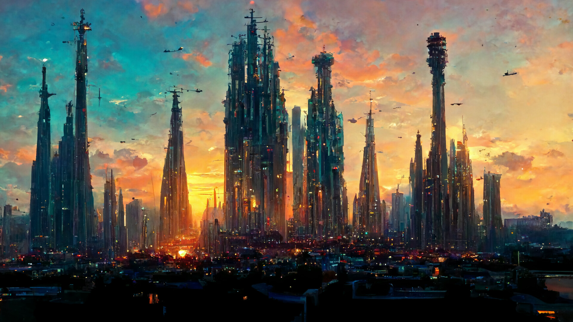 Aaron Wacker Artwork - Burning Chrome Matrix - Four Future Cities